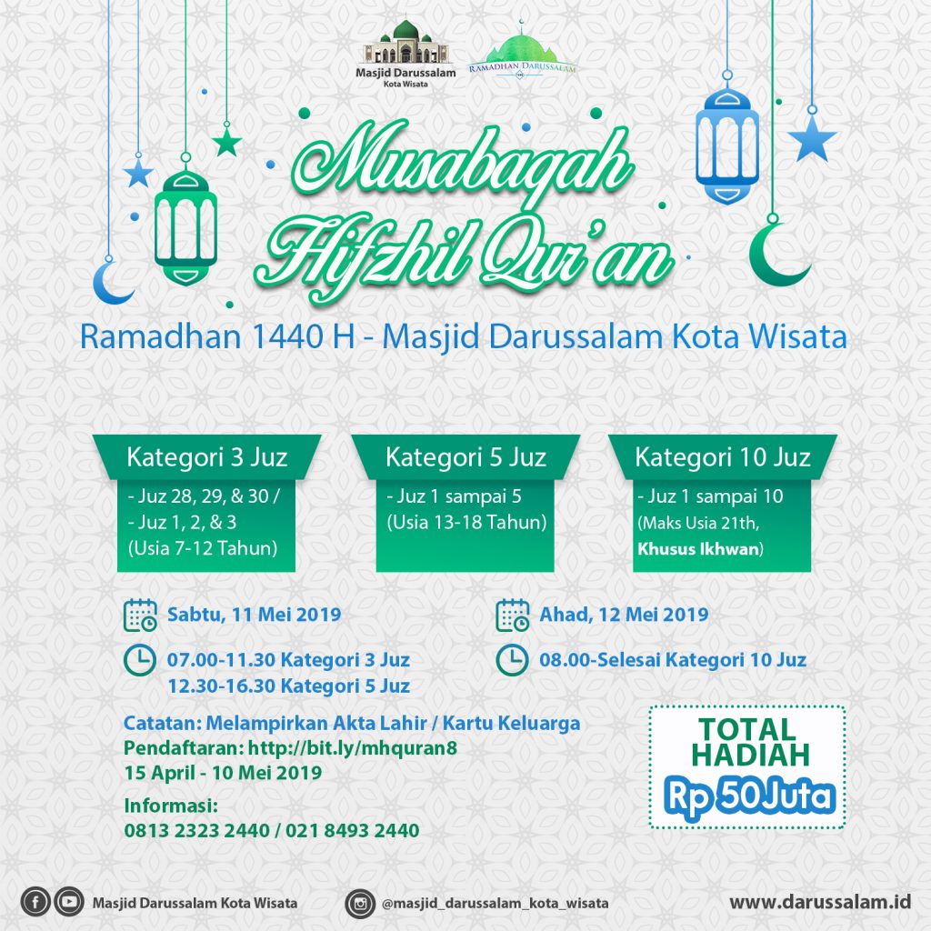 Ikuti Kembali, Musabaqah Hifzhil Qur’an! – Masjid Darussalam Kota ...